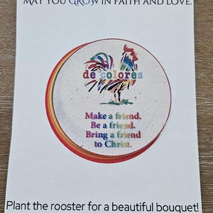 Cursillo Retreat De Colores Plantable Grow Card Church Rainbow Rooster ...