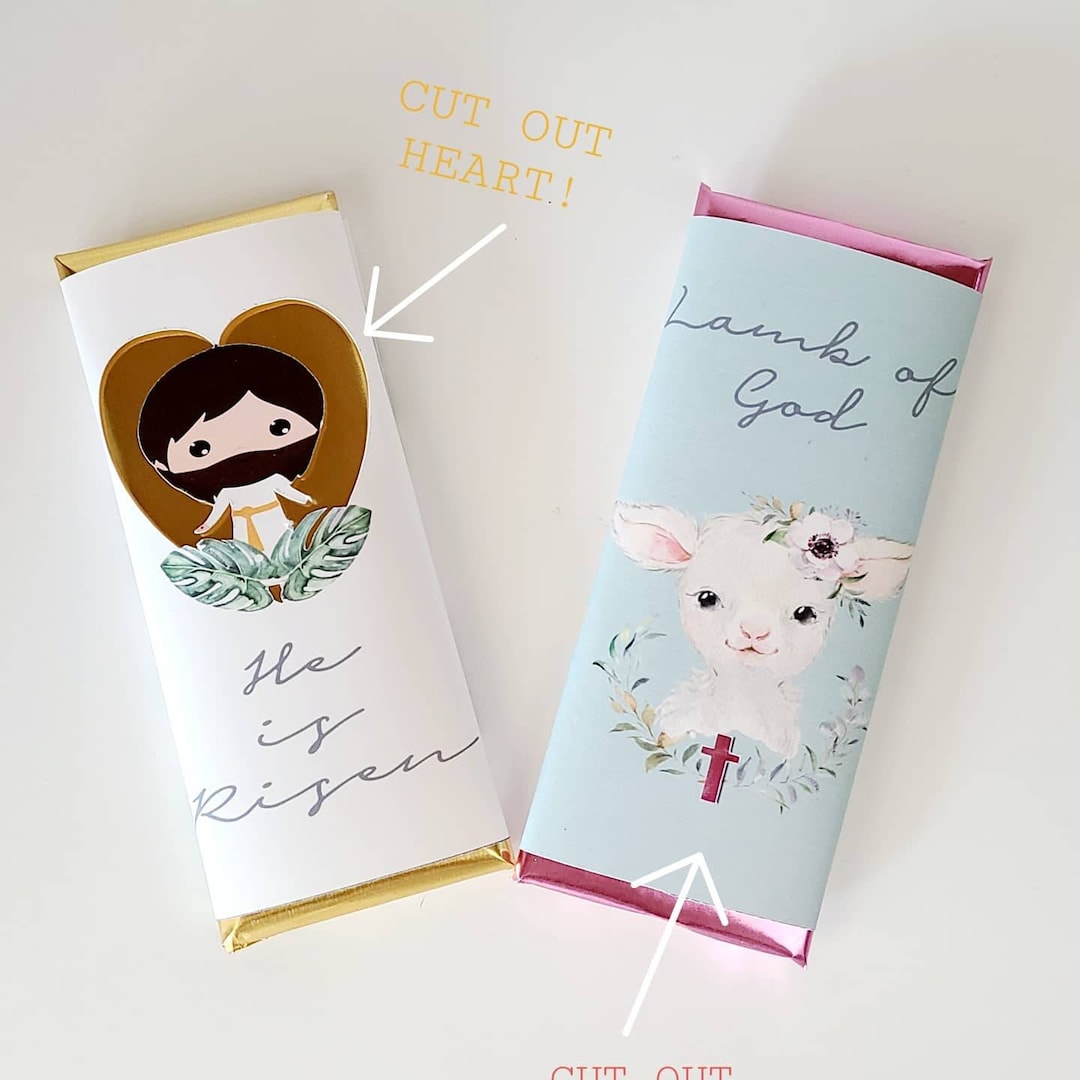 Easter He is Risen Lamb of God Candy Bars Favors Custom Basket Gifts ...