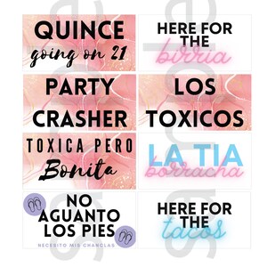 Quinceanera Photo Booth Props: Funny Spanglish Mexican Theme Signs - Etsy