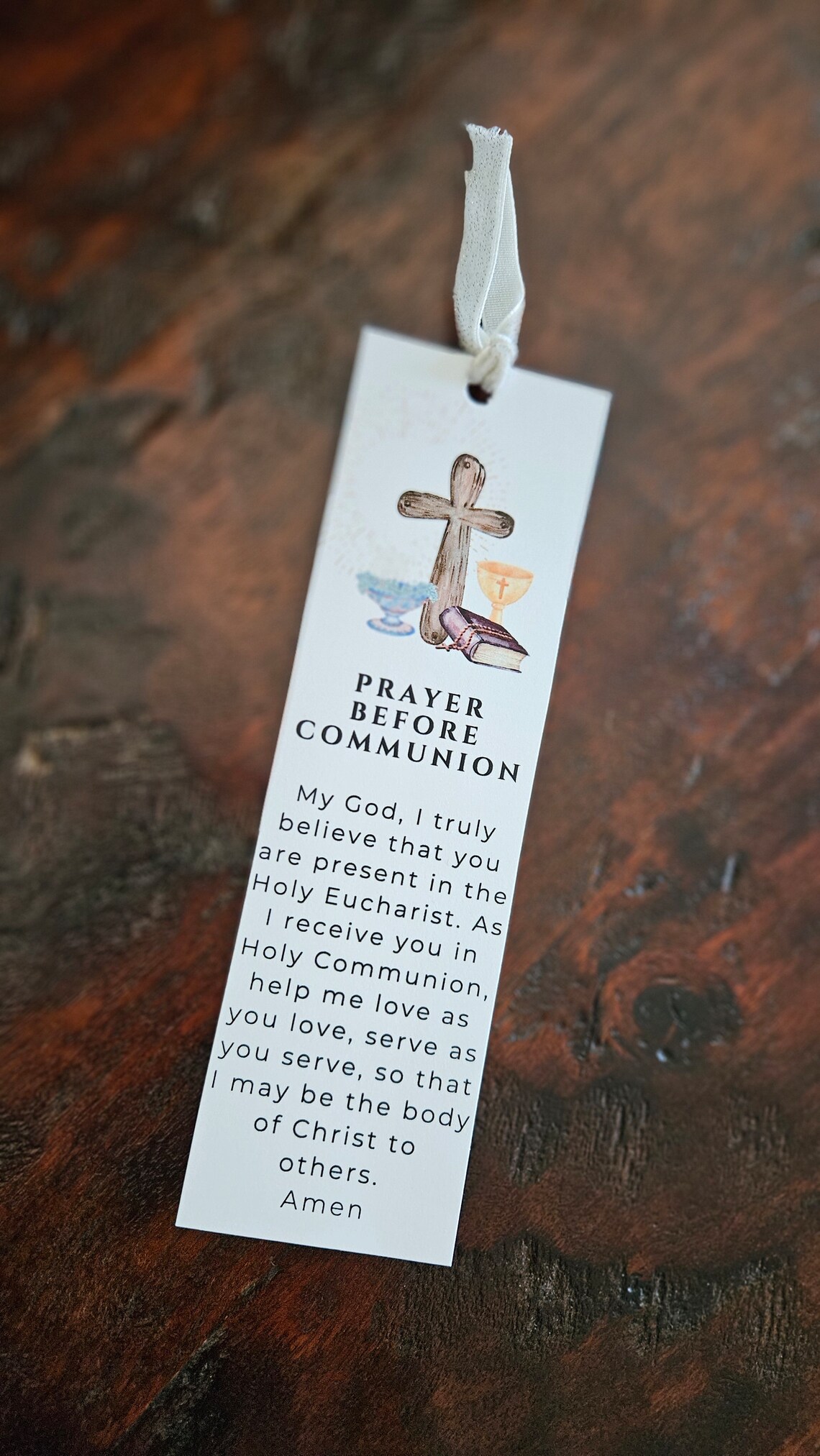 First Communion Prayer Bookmarks: Catholic Eucharist Favors (set of 10 ...