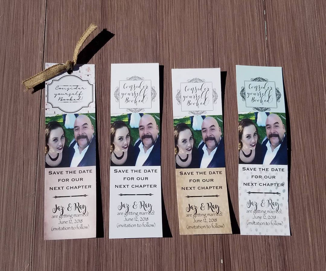 Personalized Photo Bookmark Save the Date: Library Book Wedding ...