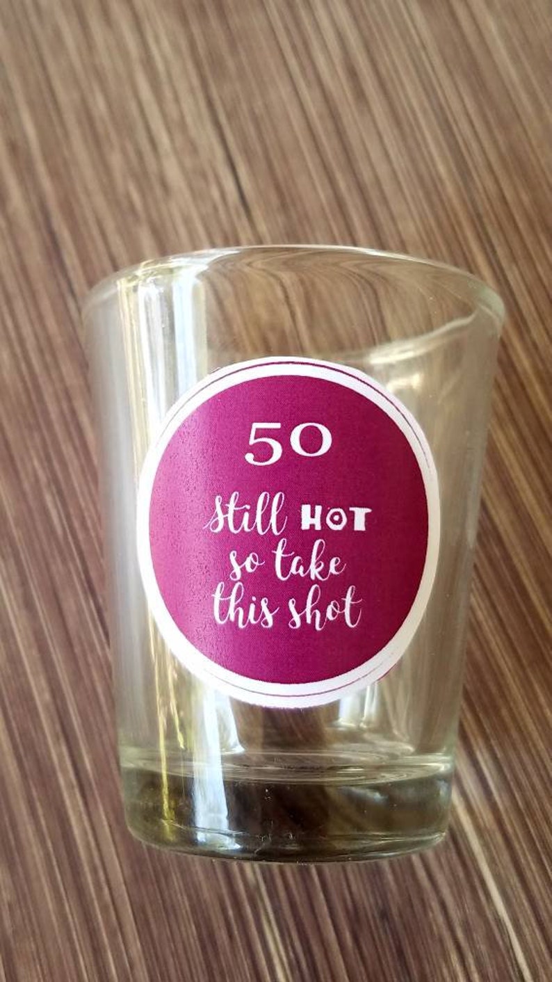 Shot Glasses Labels Retirement Birthday Party Wedding Favors | Etsy