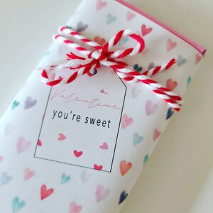 Valentine's Day Tags Class Treats Chocolate Hershey Twine Wrap Party ...