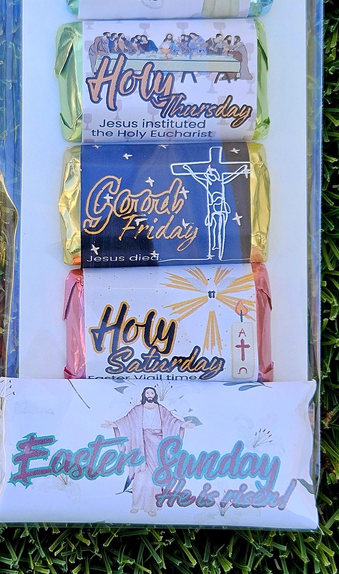 Easter Scripture Chocolate Candy Bar Favors: He is Risen Religious ...