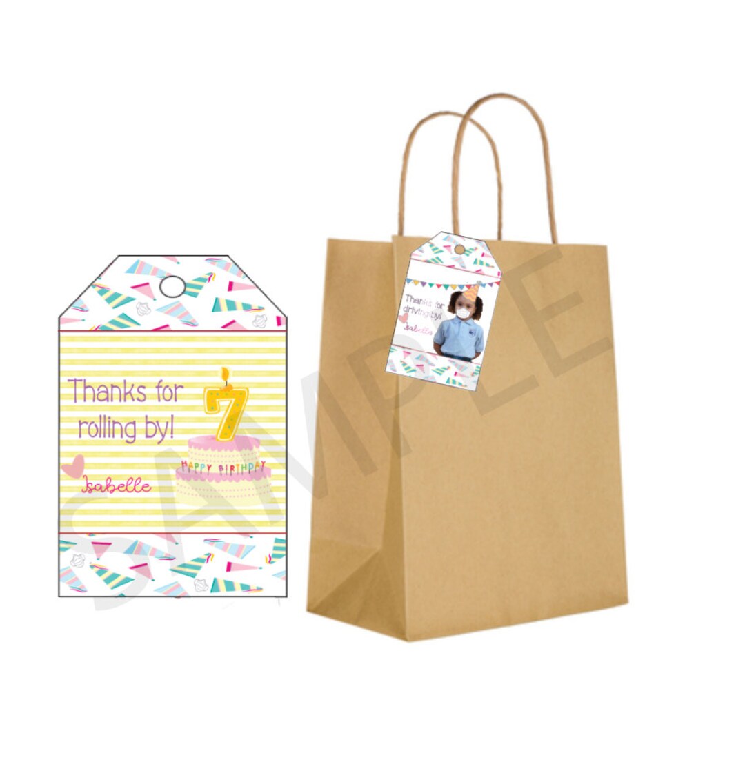 Quarantine Drive by Kids Party Photo Mask Birthday Gift Tags Car Drive ...