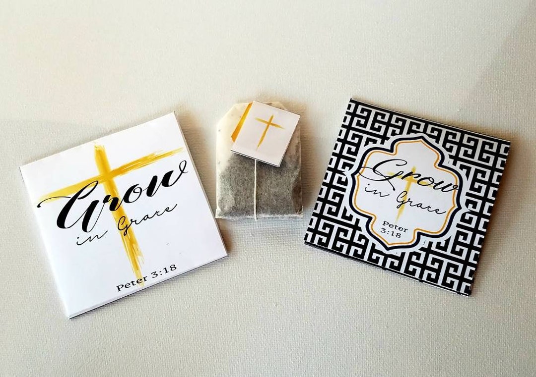 Religious Church Ministry Catholic Baby Shower Tea Bags Favors Tea ...
