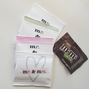 Custom M&ms Wedding Candy Favors ⎜bridal Shower Gifts Mini Mms Packet ...