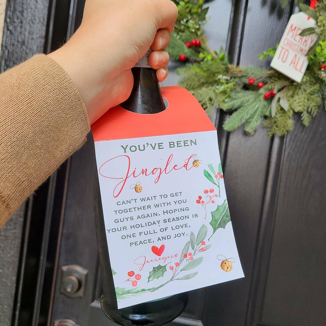 Set of Personalized Christmas Wine Bottle Gift Tags: You've Been ...