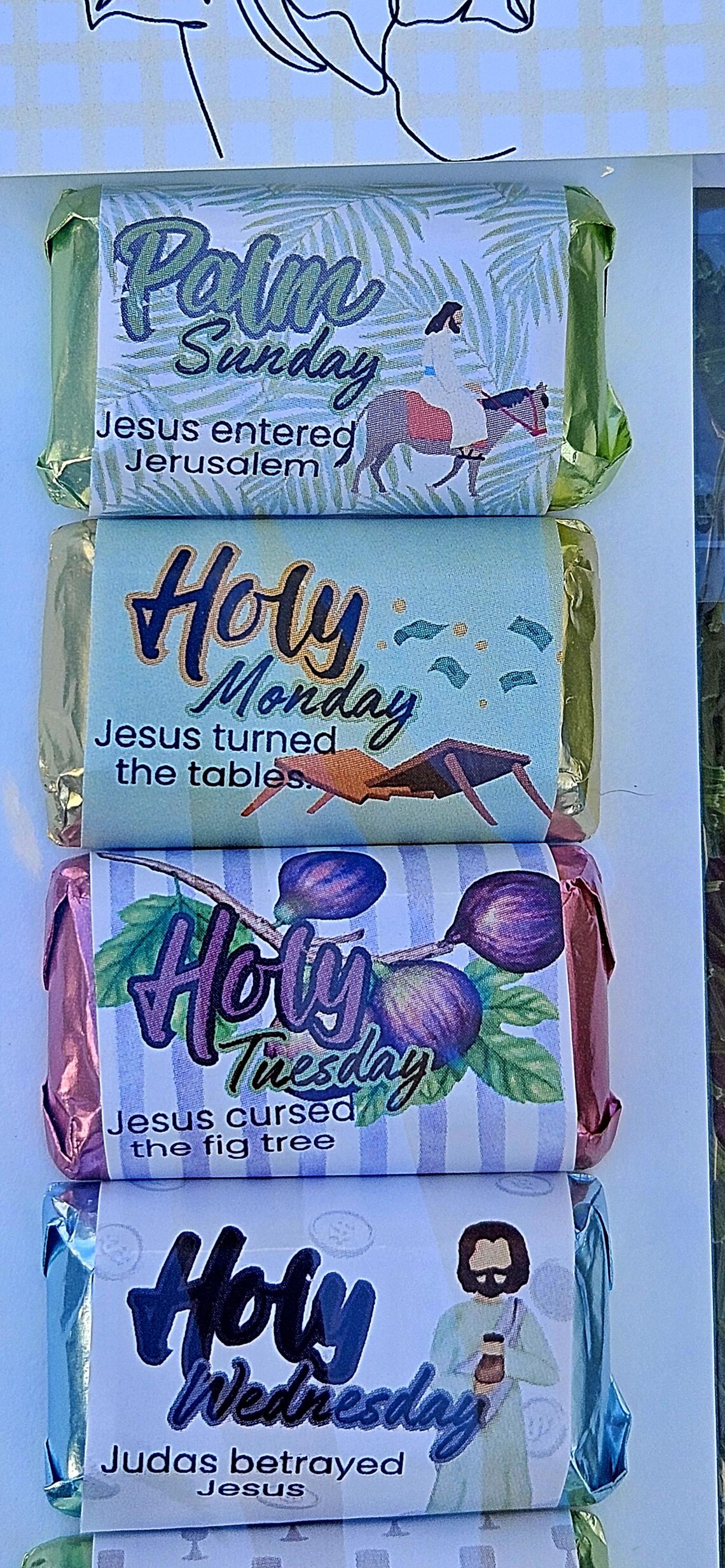 Easter Scripture Chocolate Candy Bar Favors: He is Risen Religious ...