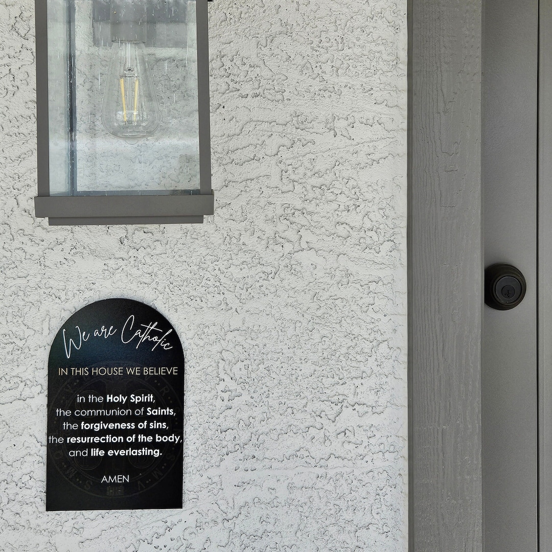 This is a Catholic Creed Home Outdoor Plaque Sign: St Benedict Medal ...