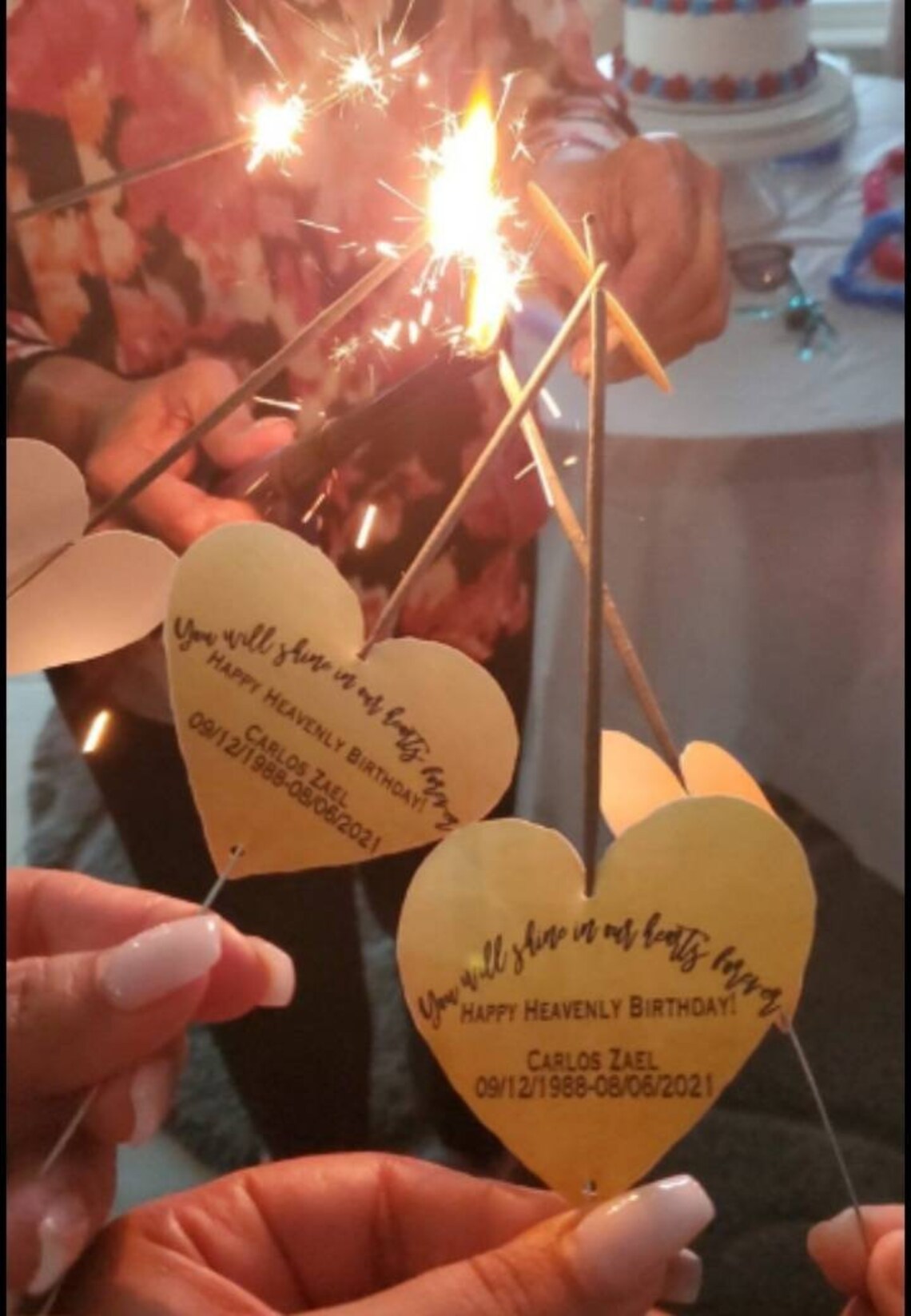 Funeral Farewell Sparklers Heart Holders | Goodbye Celebration of Life ...