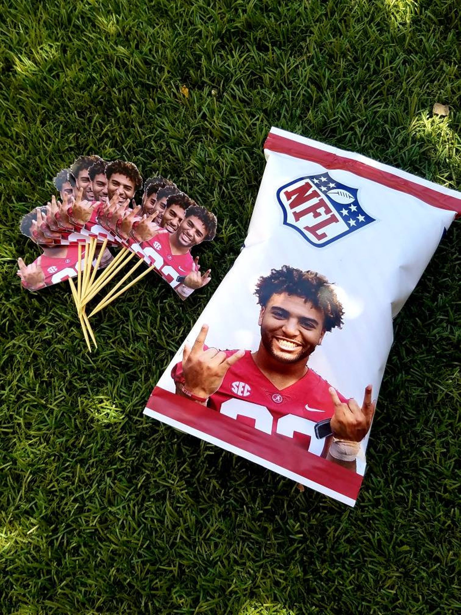 Custom Photo Chip Bags Cupcake Toppers NFL Draft Football | Etsy
