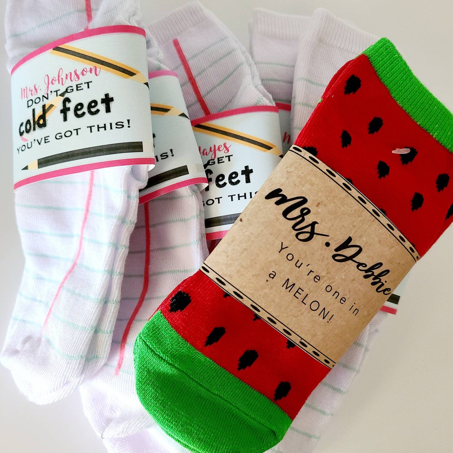 Personalized Teacher Sock Wrap Affordable Custom Socks Gift - Etsy