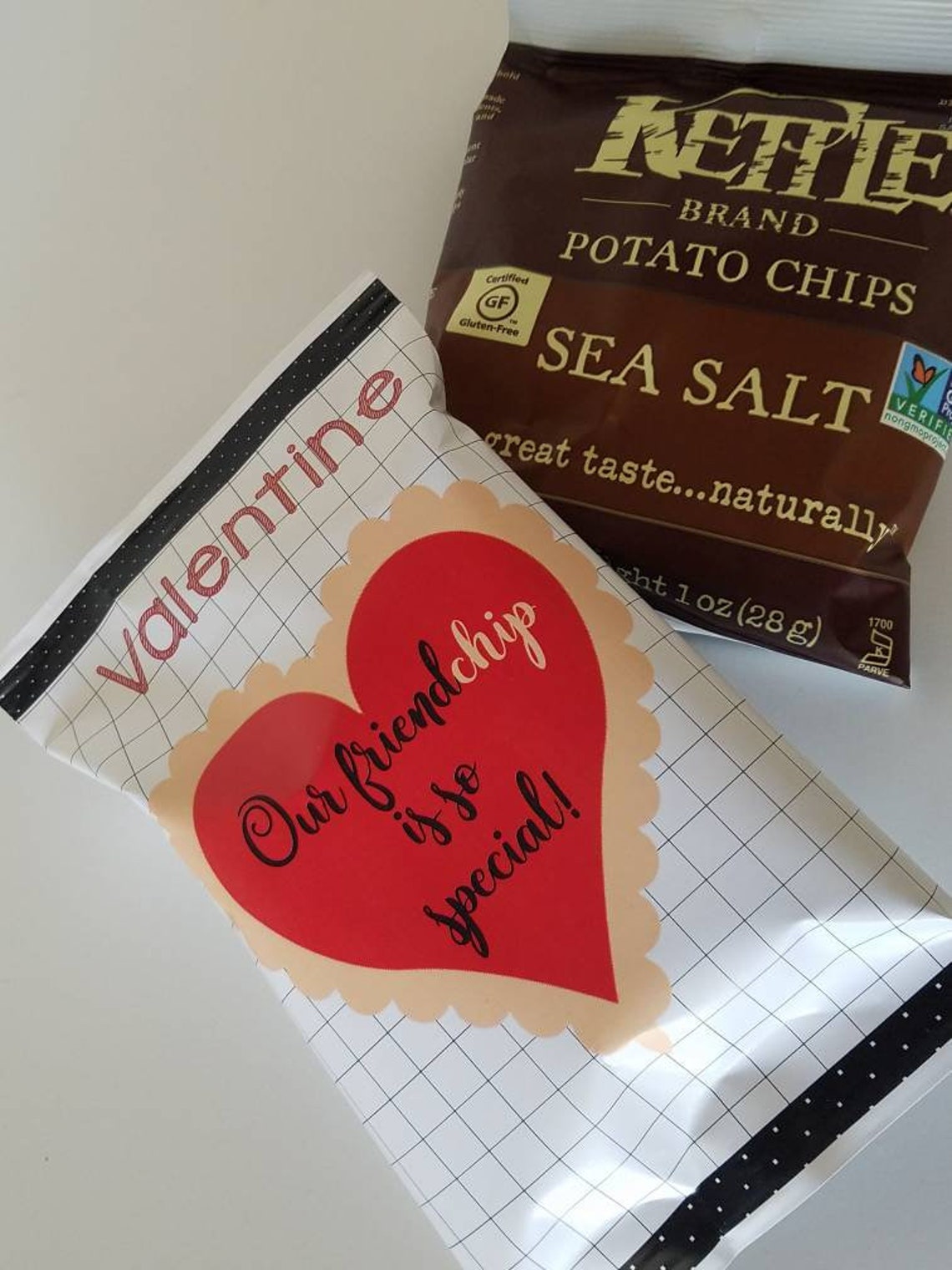 Valentines day classroom party potato chip bag favors Kids | Etsy