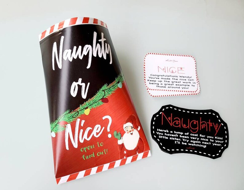 Naughty or Nice Christmas Fun Goodie Bags ⎜ Bulk Classroom Gifts Treats ...