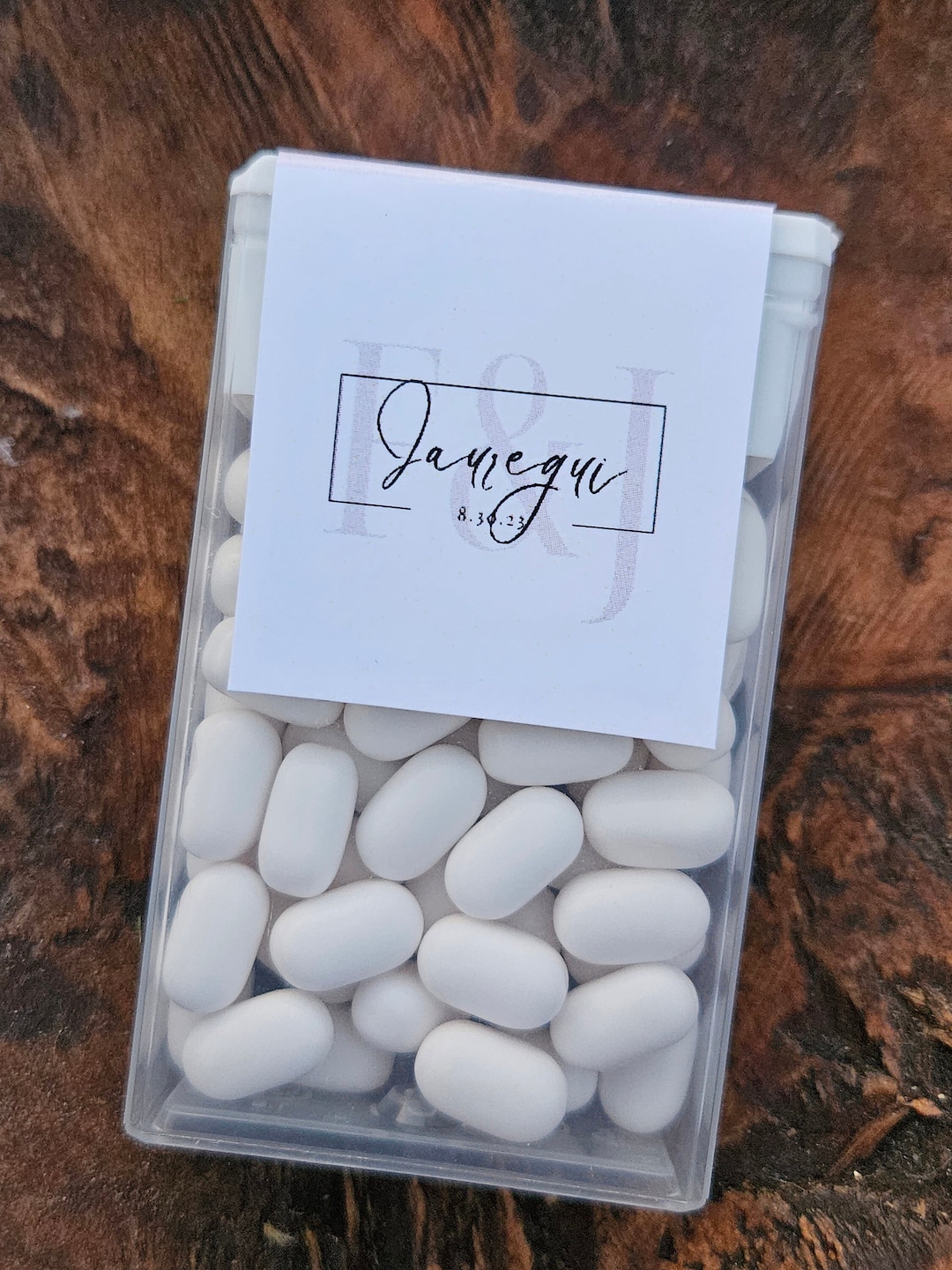 Wedding Tic Tac Mints Minimalist Design Custom Initials Mints Monogram ...