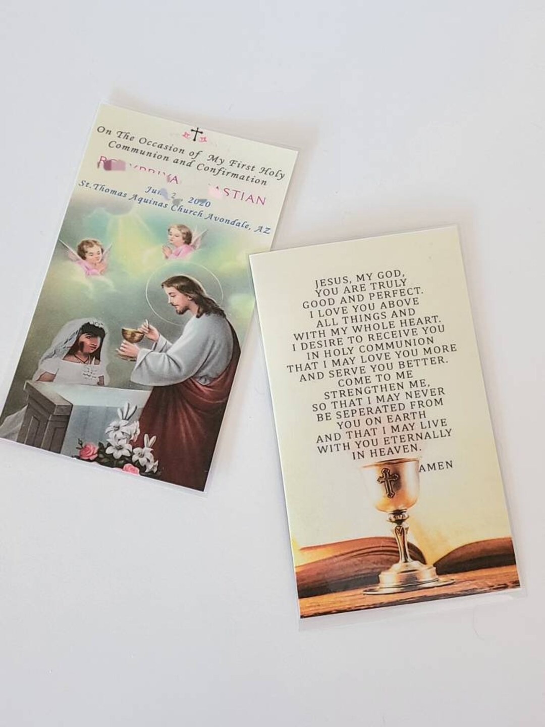 First Communion | Baptism | Christening Laminated Prayer Cards | Holy ...