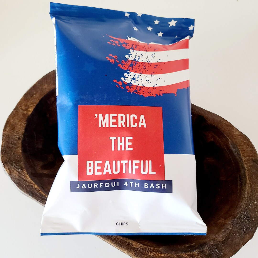 Custom Fourth of July Chip Bags | Independence Day Favor Gift | 4th of ...