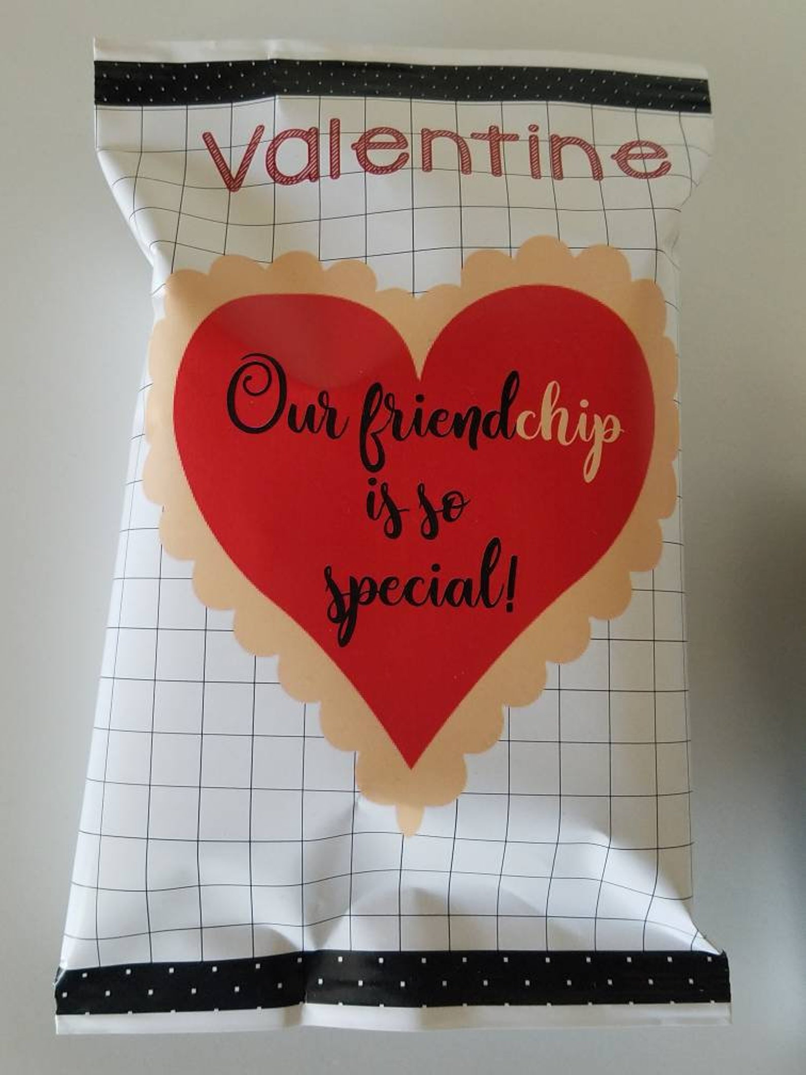 Valentines day classroom party potato chip bag favors Kids | Etsy