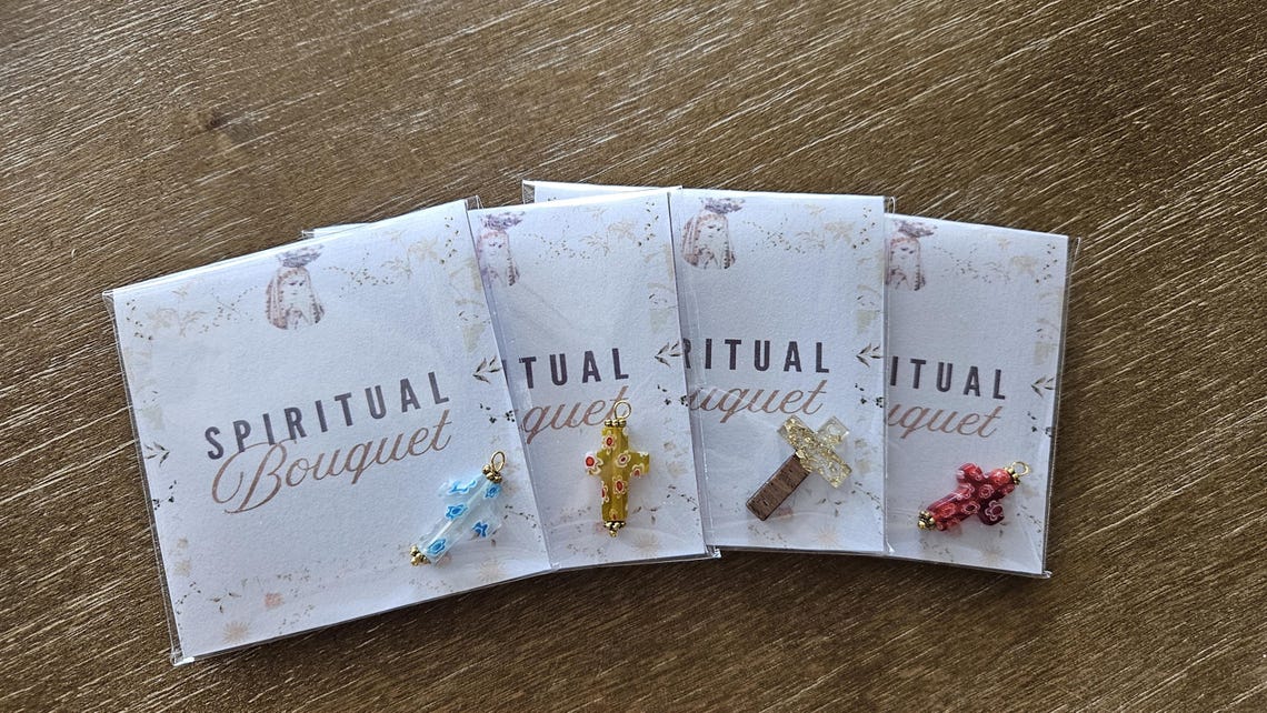 Catholic Floral Spiritual Bouquet Mini Set: Seed Paper Prayer Favors - Etsy