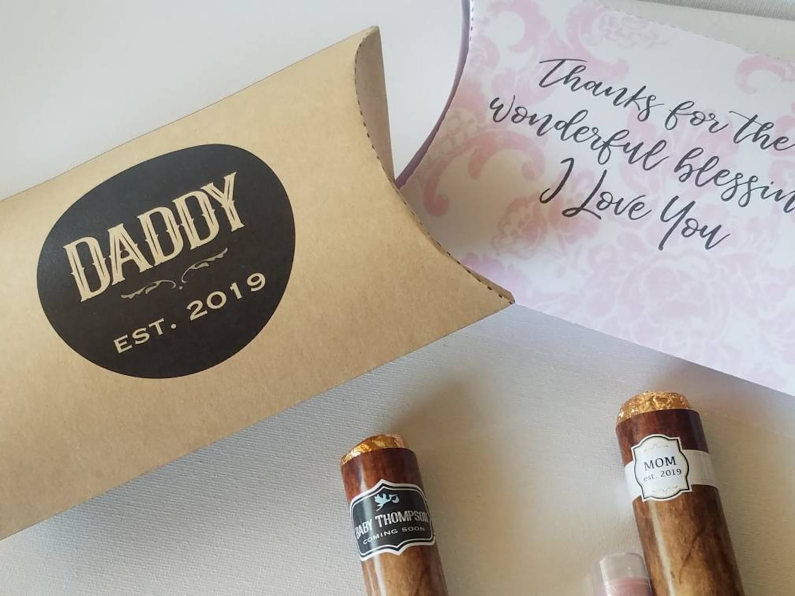 Custom push box new mom mama daddy to be baby announcement | Etsy