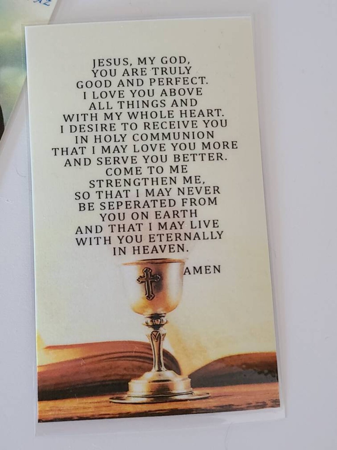 First Communion Baptism Christening Laminated Prayer Cards - Etsy