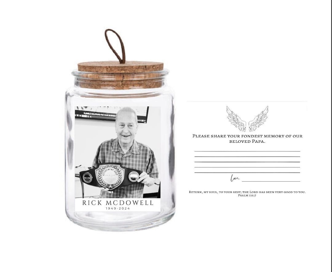Funeral Memory Jar Labels and Cards: Bereavement Keepsake - Etsy