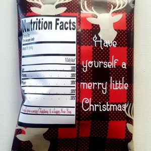 Christmas Holidays Buffalo Check Plaid Party Bag Favors Chips Wrappers ...