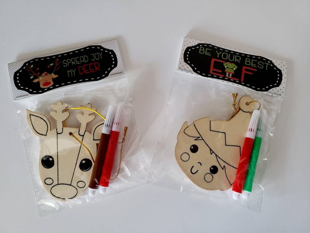 Christmas Elf Reindeer Diy Ornaments Party Craft Non Candy Classroom ...