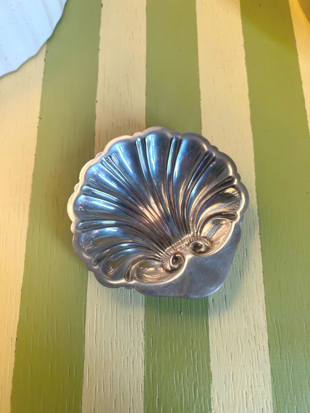 Vintage Silver Plated Shell Shaped Trinket Dish, Copper With Silver ...