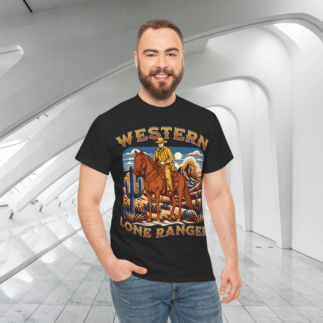 Cowboy Western Lone Ranger Unisex Heavy Cotton Tee, Wild West Graphic T ...