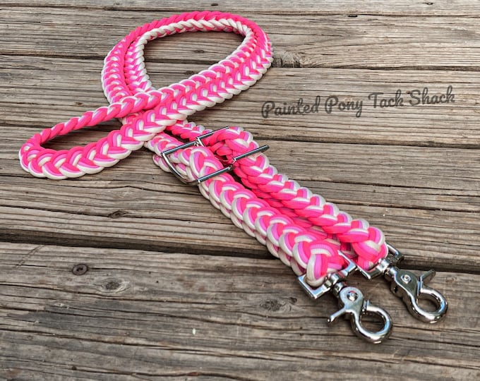 Rose Ombré Braided Reins Custom Reins Knotted Barrel Reins - Etsy