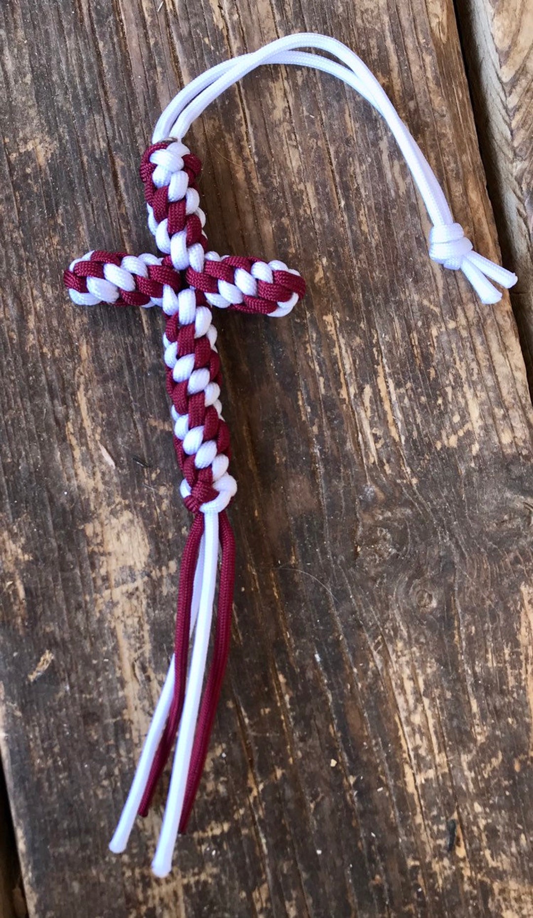 Burgundy and White Saddle Cross, Cross, Saddle Charm, Saddle Cross ...
