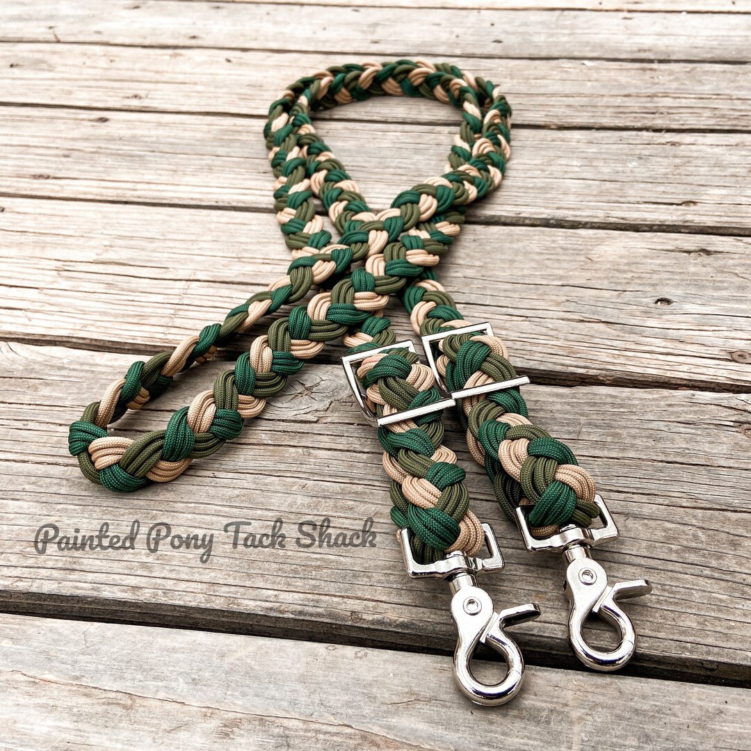 Solid Camo Original Style Braided Paracord Barrel Reins, Custom, Barrel ...