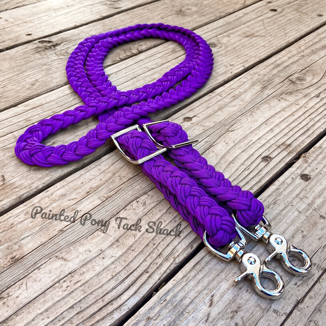 Purple Original Style Braided Paracord Barrel Reins, Custom, Barrel ...
