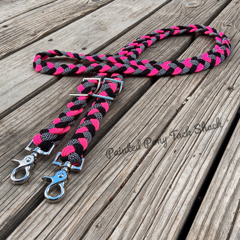 Pink Diamonds Original Style Braided Paracord Barrel Reins - Etsy