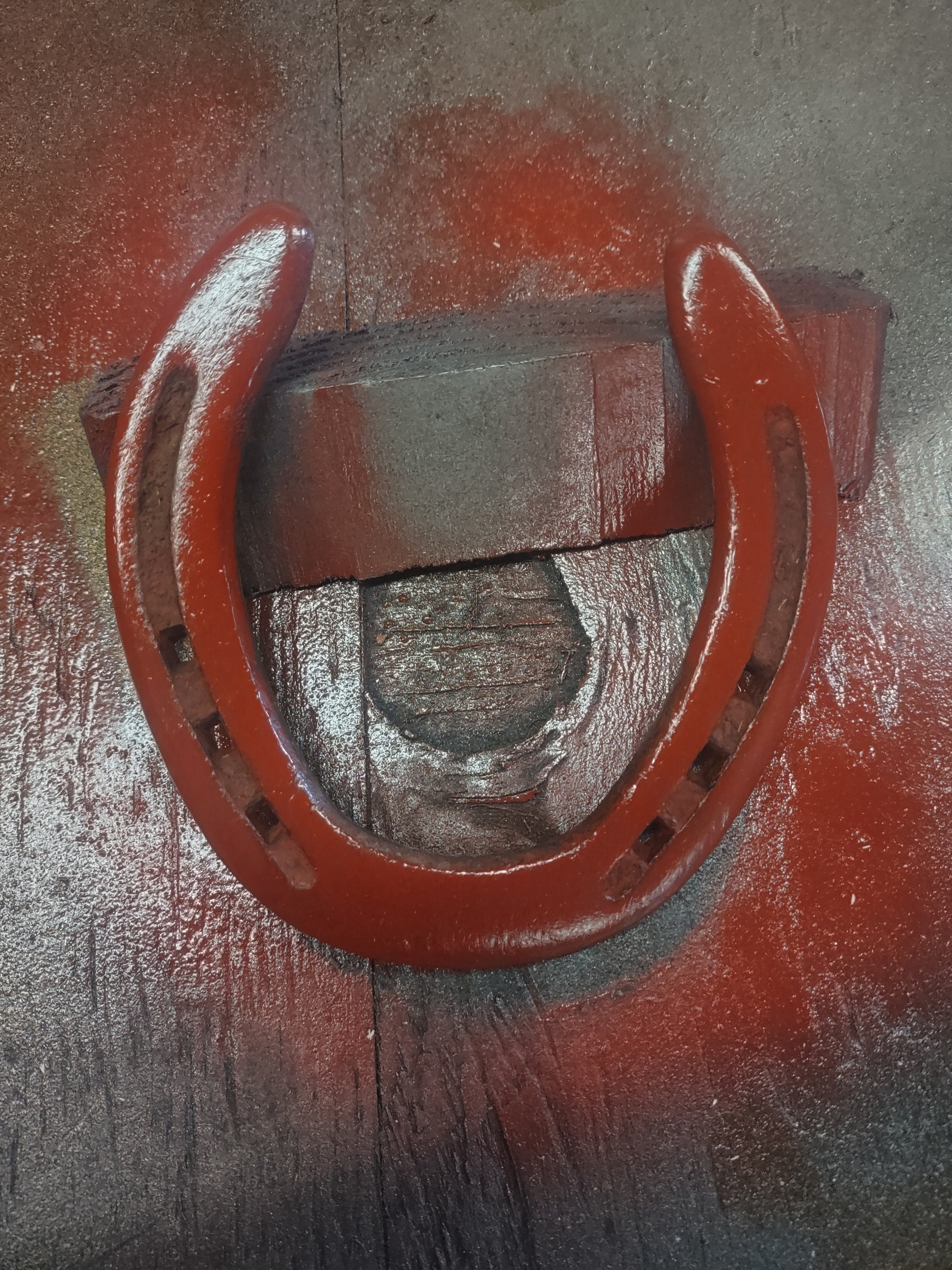 Custom Order 2 Saddle Racks With Dark Red Horse Shoe Hooks for Brantley ...