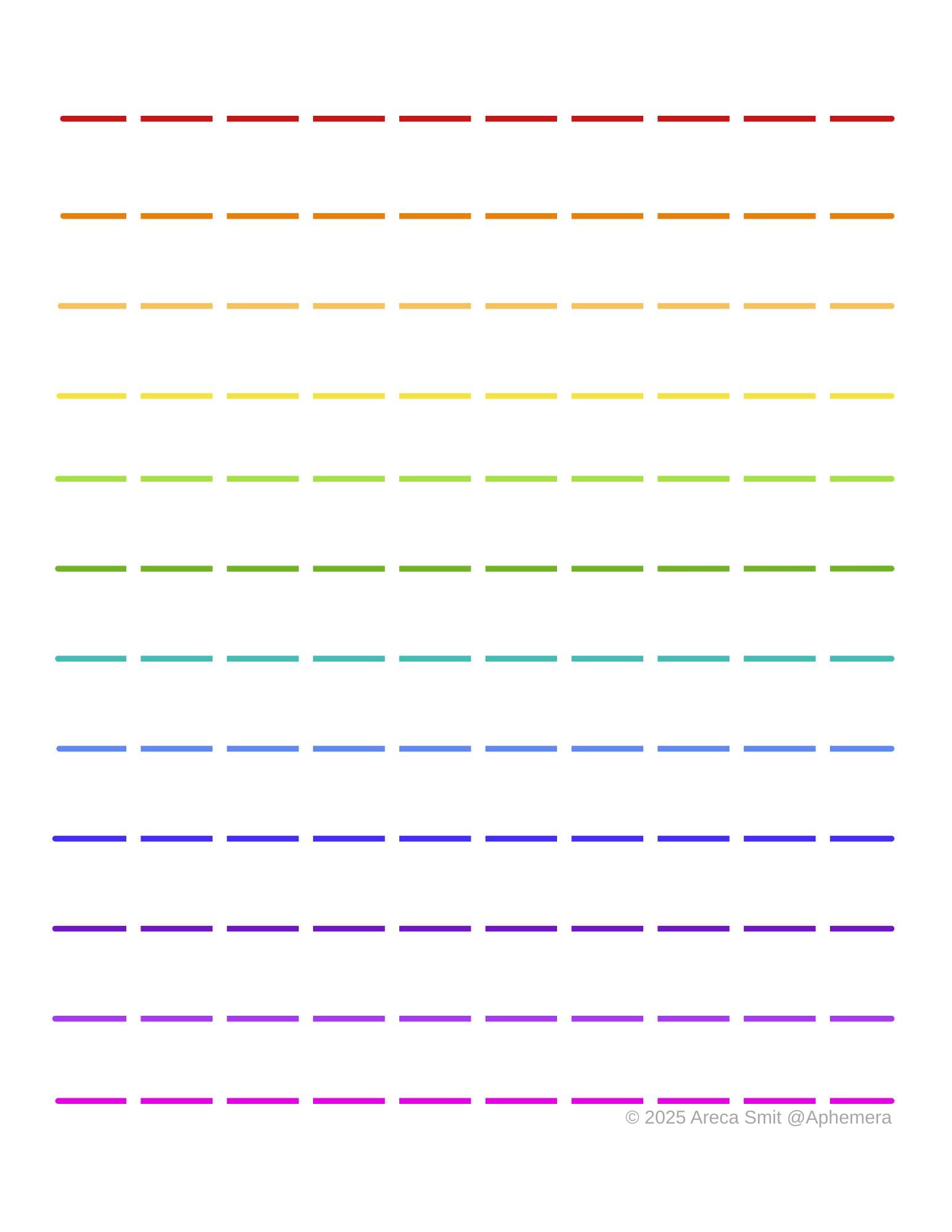 Printable Kids Handwriting Practice Paper – Rainbow Lined Writing ...