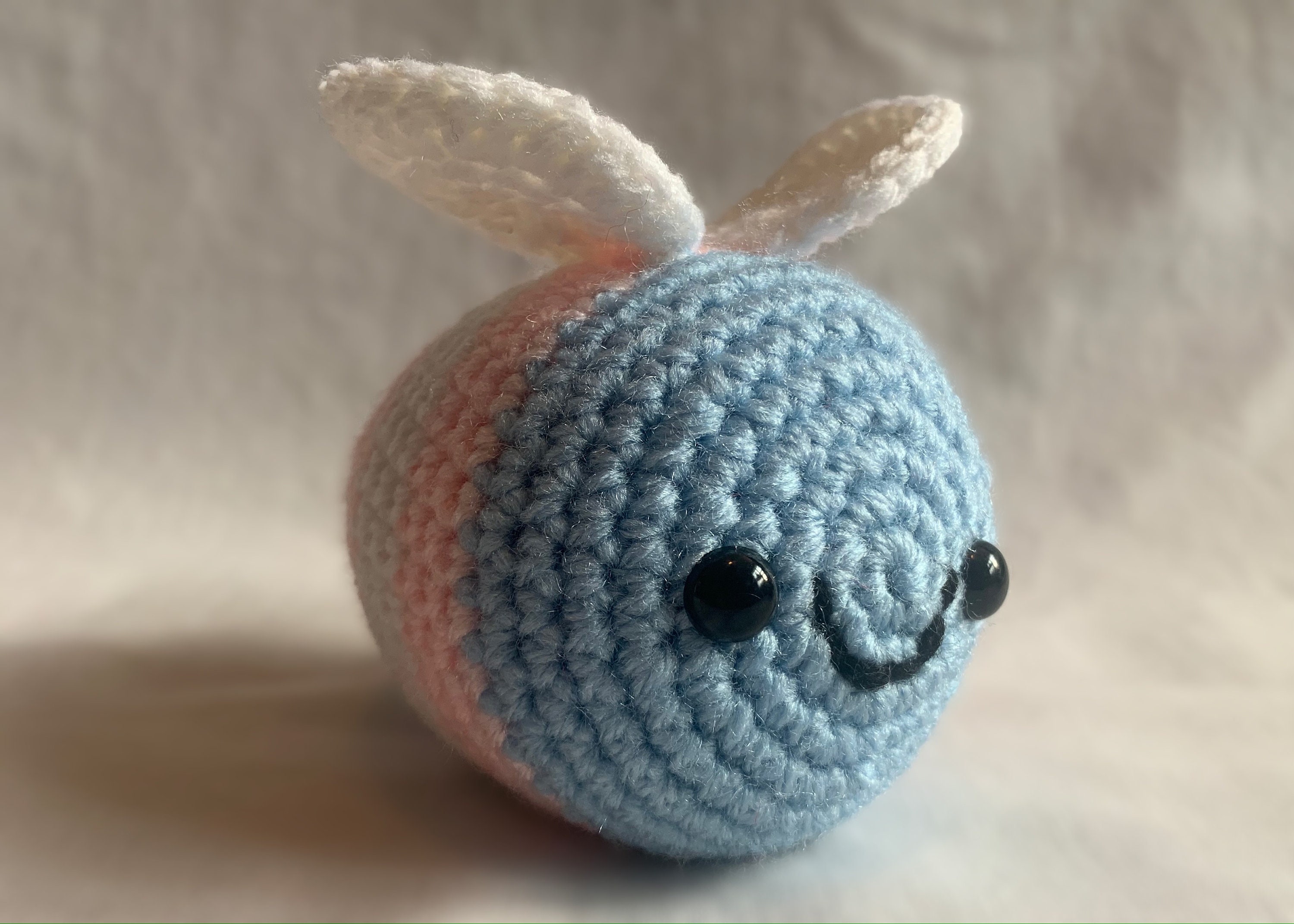 Trans Pride Bee Plushie Fiber Arts Crochet Art & Collectibles etna.com.pe