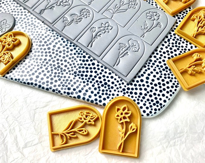Birth Flower Polymer Clay Embossing Stamp I Art Stamp I Texture I Clay ...