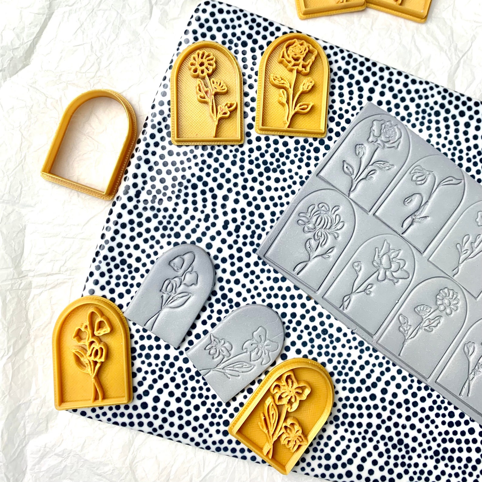 Birth Flower Polymer Clay Embossing Stamp I Art Stamp I - Etsy