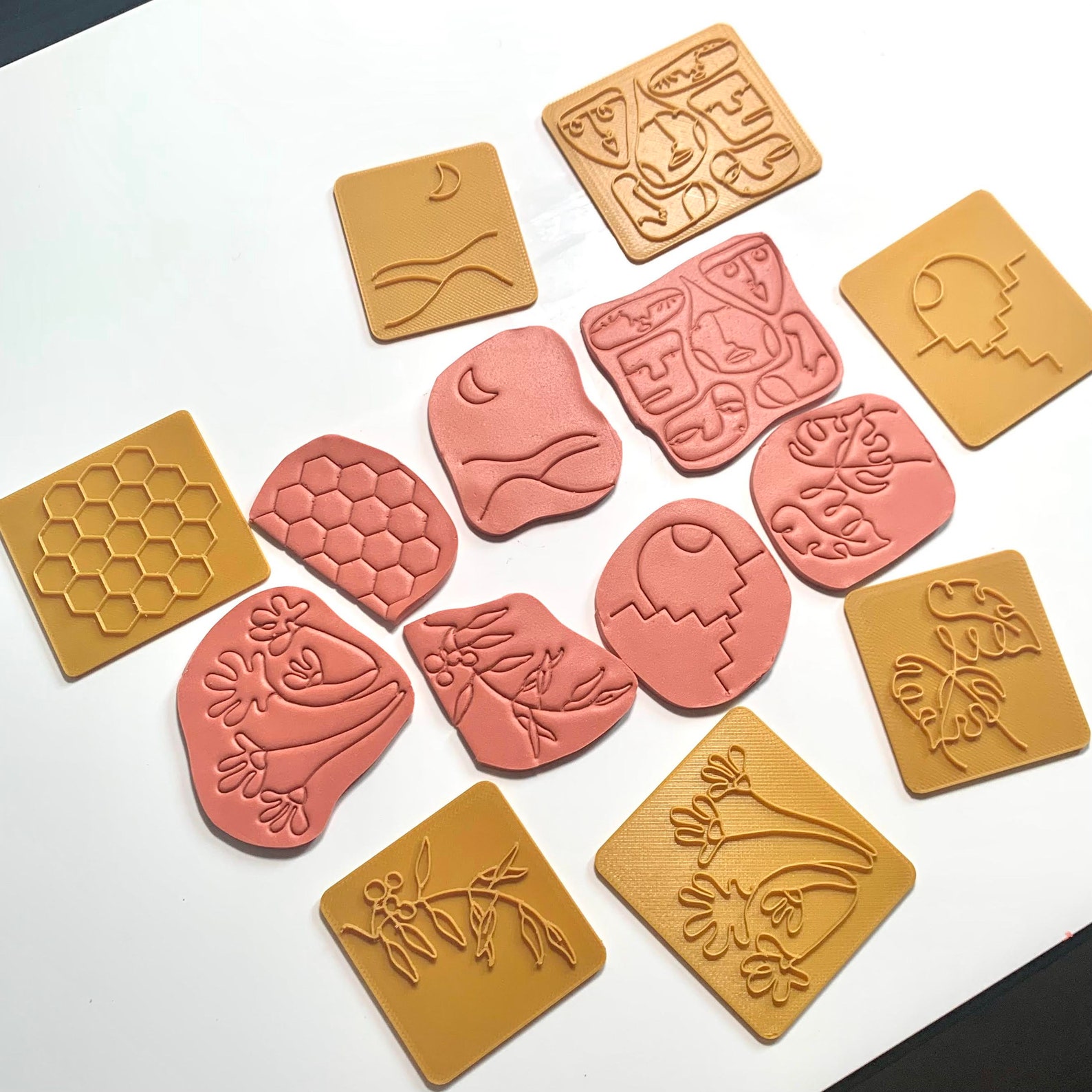 Seven Stamp Bundle I Art Stamp I Texture I Clay Emboss I 3D | Etsy