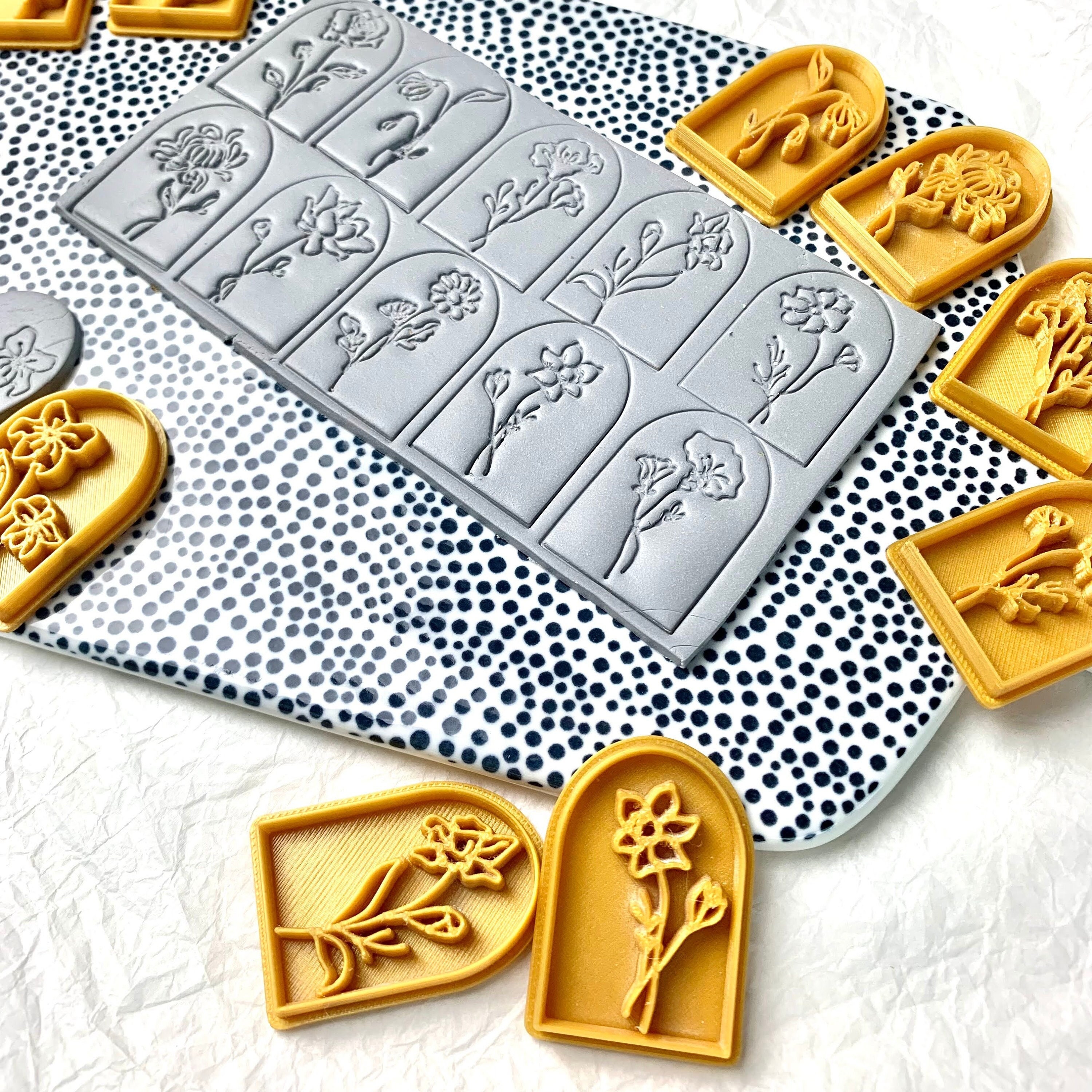 Birth Flower Polymer Clay Embossing Stamp I Art Stamp I - Etsy