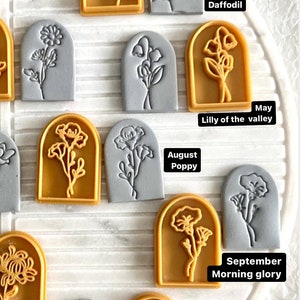 Birth Flower Polymer Clay Embossing Stamp I Art Stamp I Texture I Clay ...
