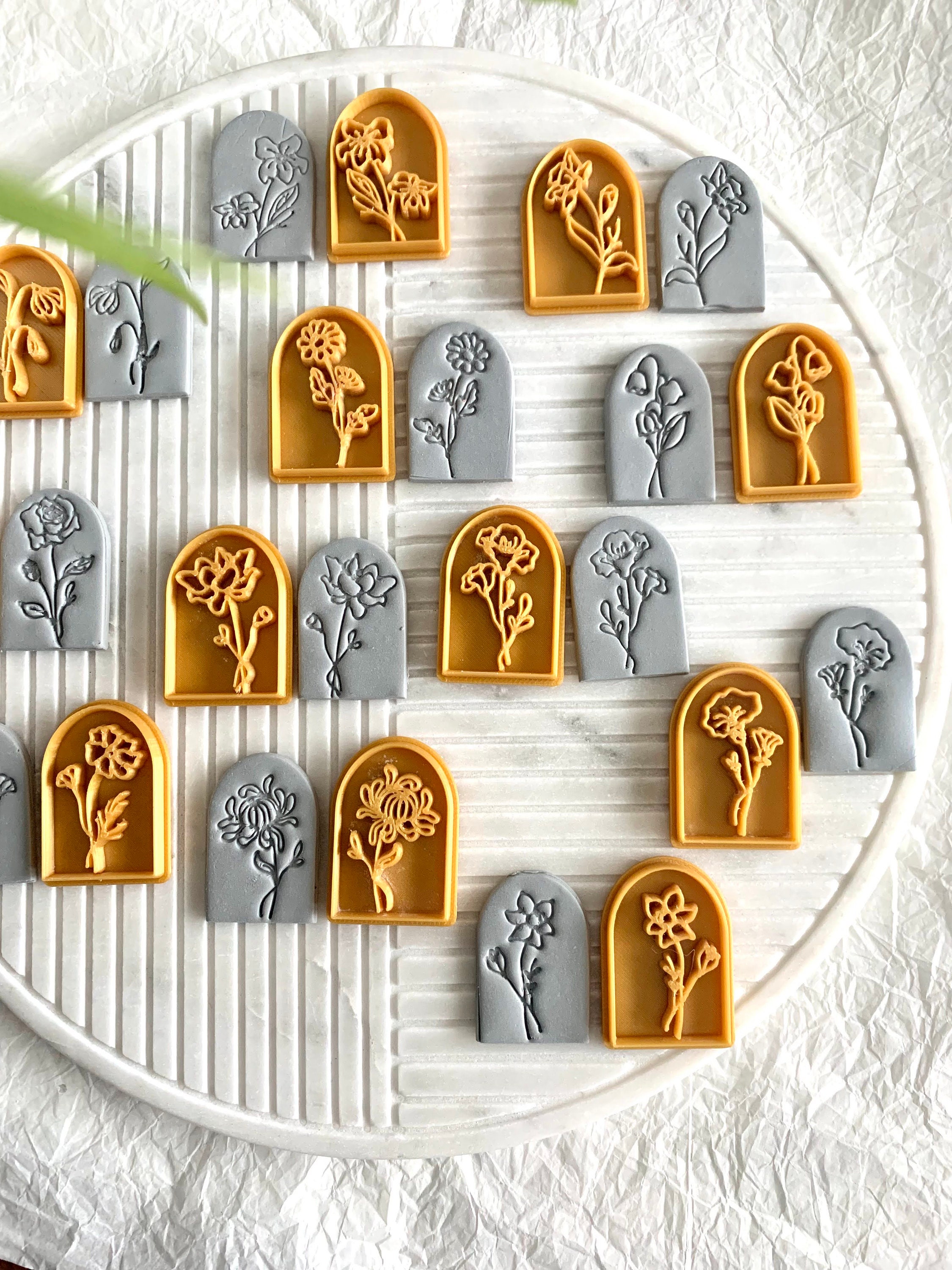 Birth Flower Polymer Clay Embossing Stamp I Art Stamp I - Etsy