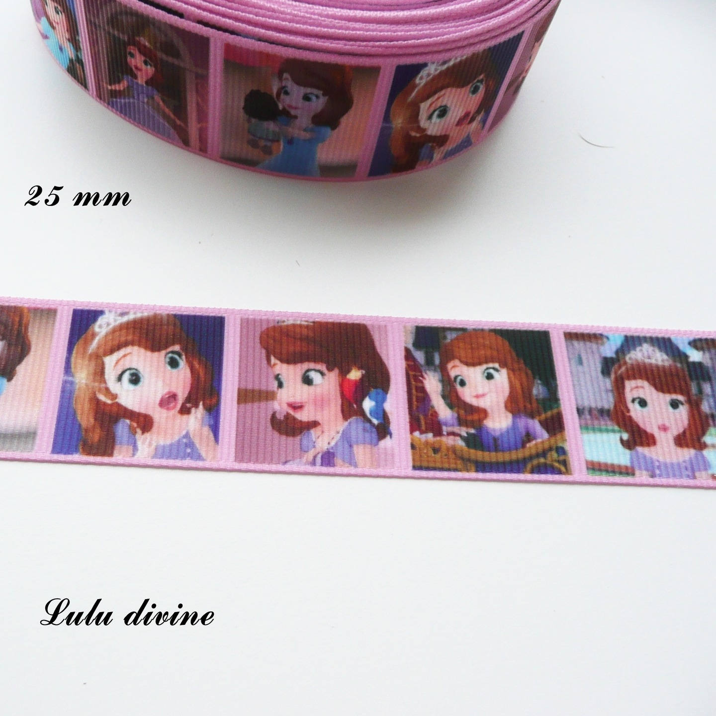 Ribbon large grain effect scene Princess Sofia of 25 mm sold | Etsy