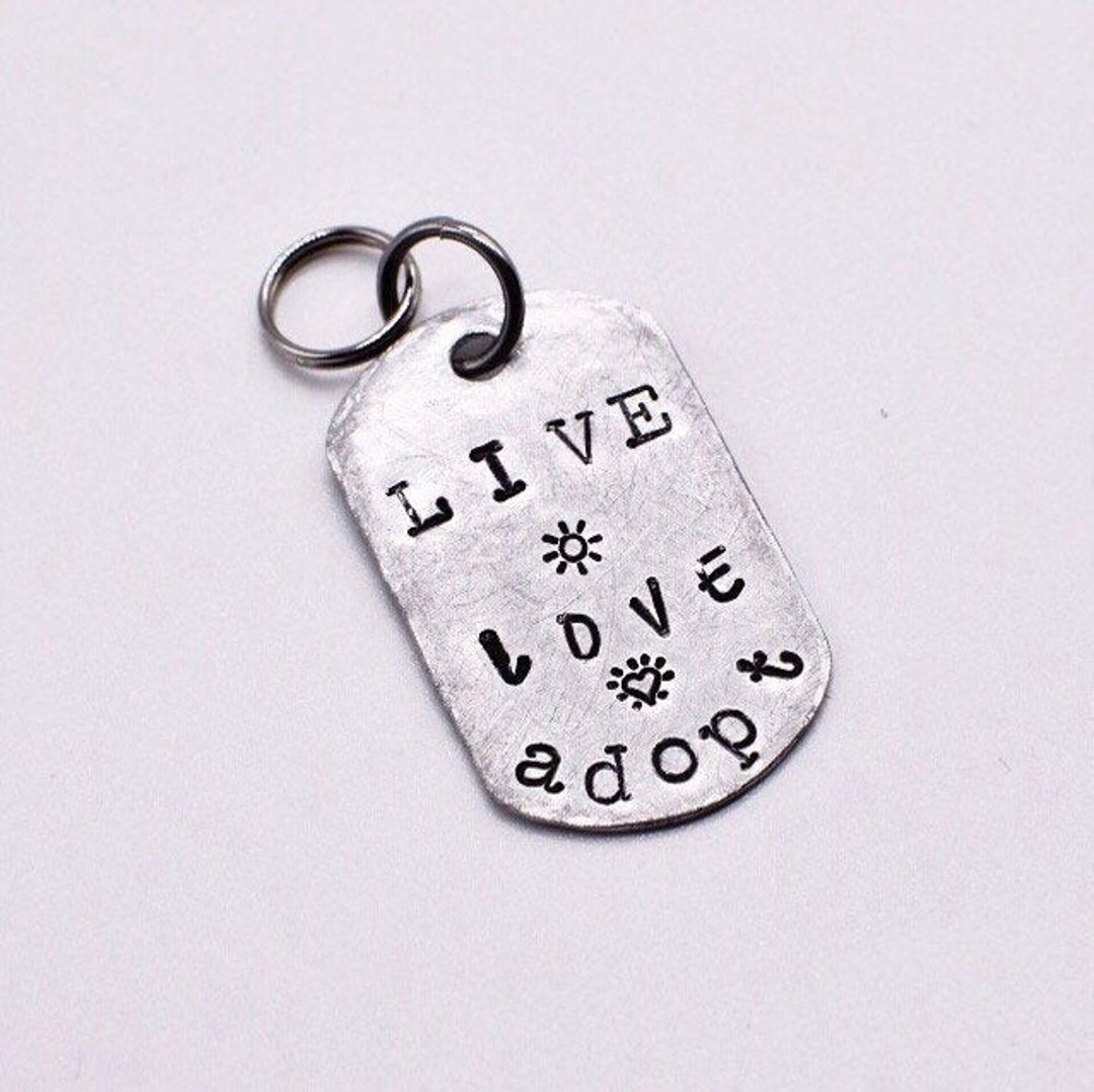 Live Love Adopt Dog Tag Aluminum Extra Lightweight - Etsy