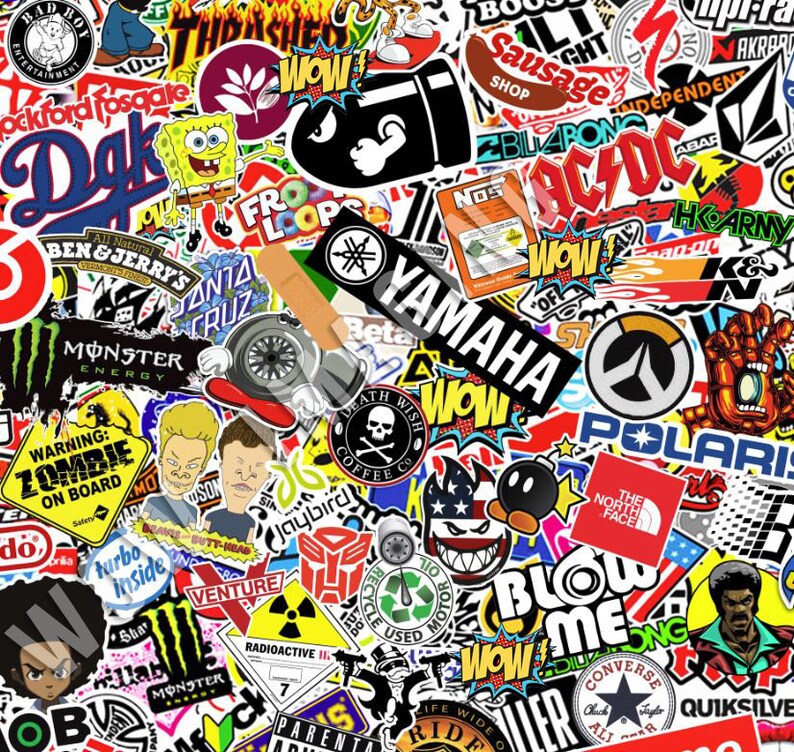 Pillow Posters: STICKER SHOCK ultimate Sticker Bomb - Etsy