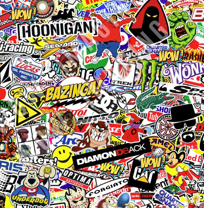 Pillow Posters: STICKER SHOCK ultimate Sticker Bomb - Etsy