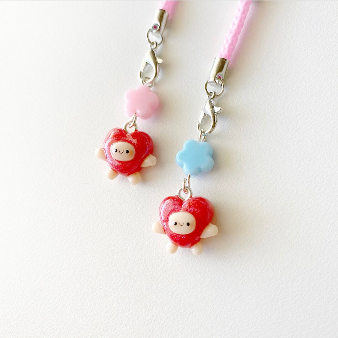 Red Hearts Clay Charms/ Kawaii Clay Charms/polymer Clay/planner Charms ...